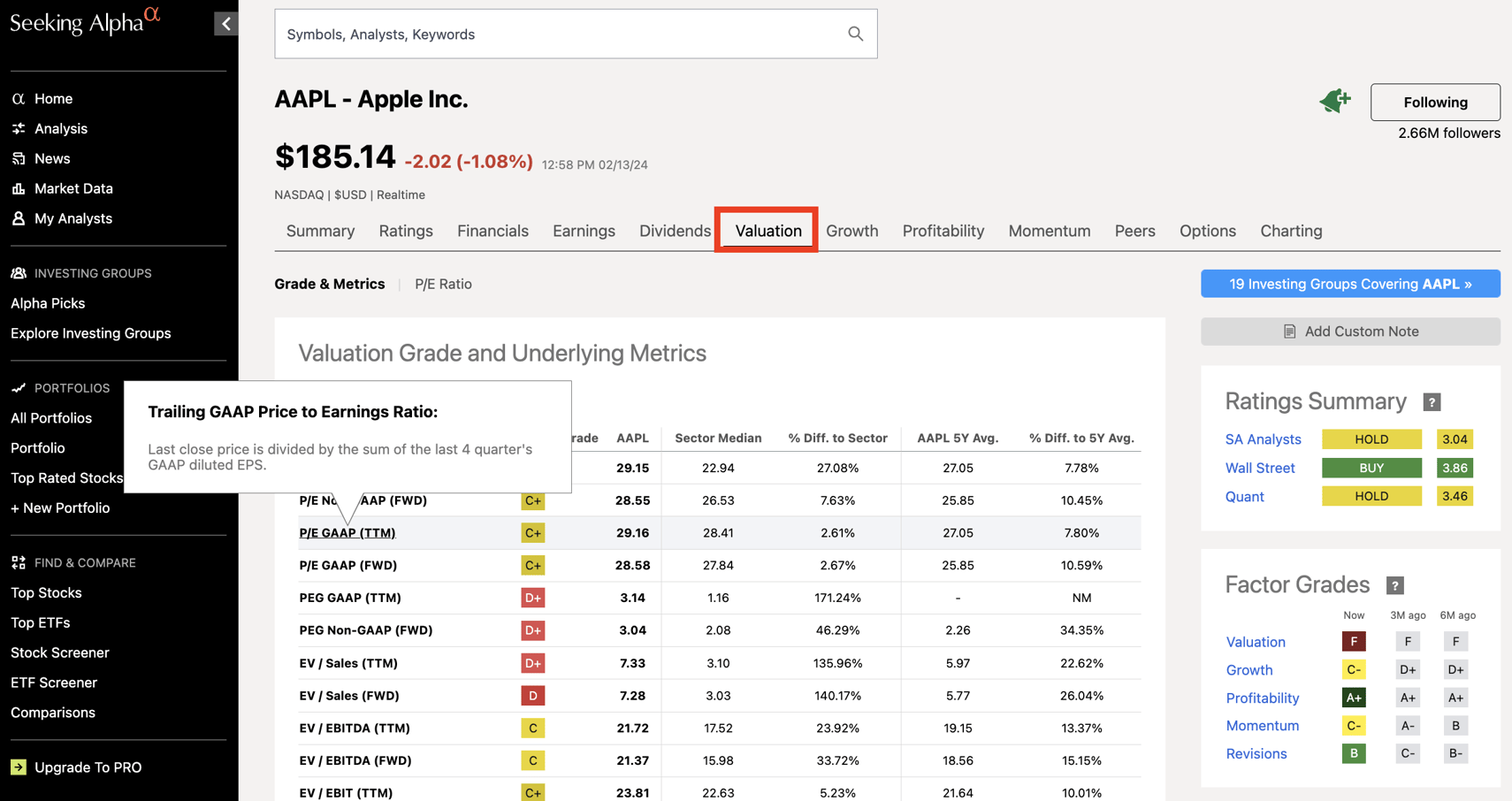 What Is the “Valuation” Tab, and How Do I Use It?